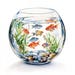 Round Fishbowl Aquarium, Home Fish Tank, Printable Watercolor Clipart ...