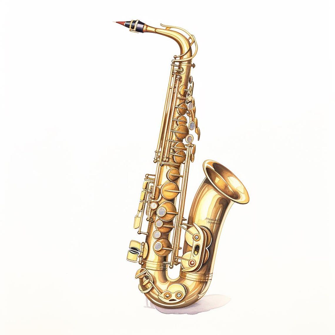 Saxophone, Printable Watercolor Clipart Bundle, 10 High Quality ...