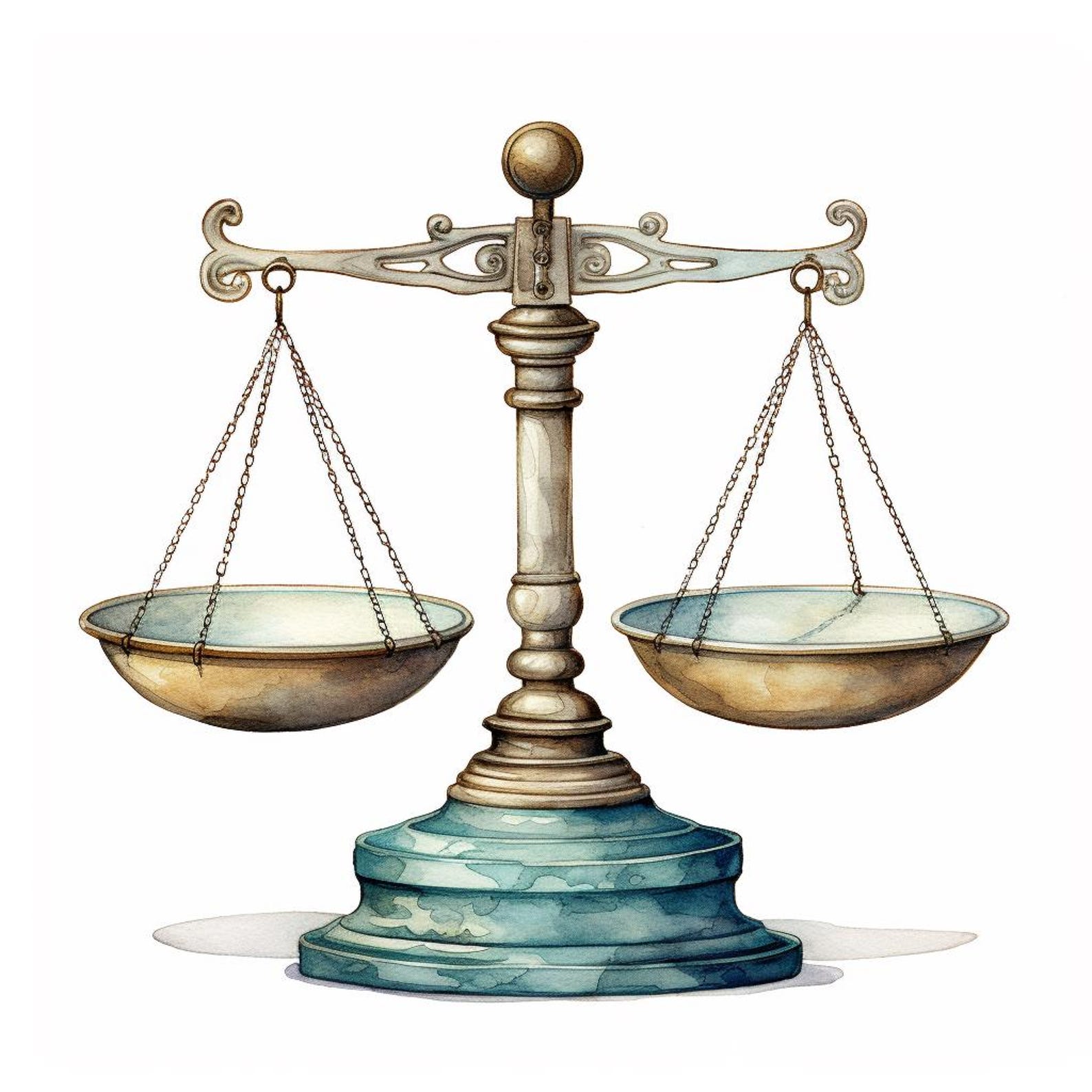 Vintage Scales, Antique Weighing Scale, Printable Watercolor Clipart ...