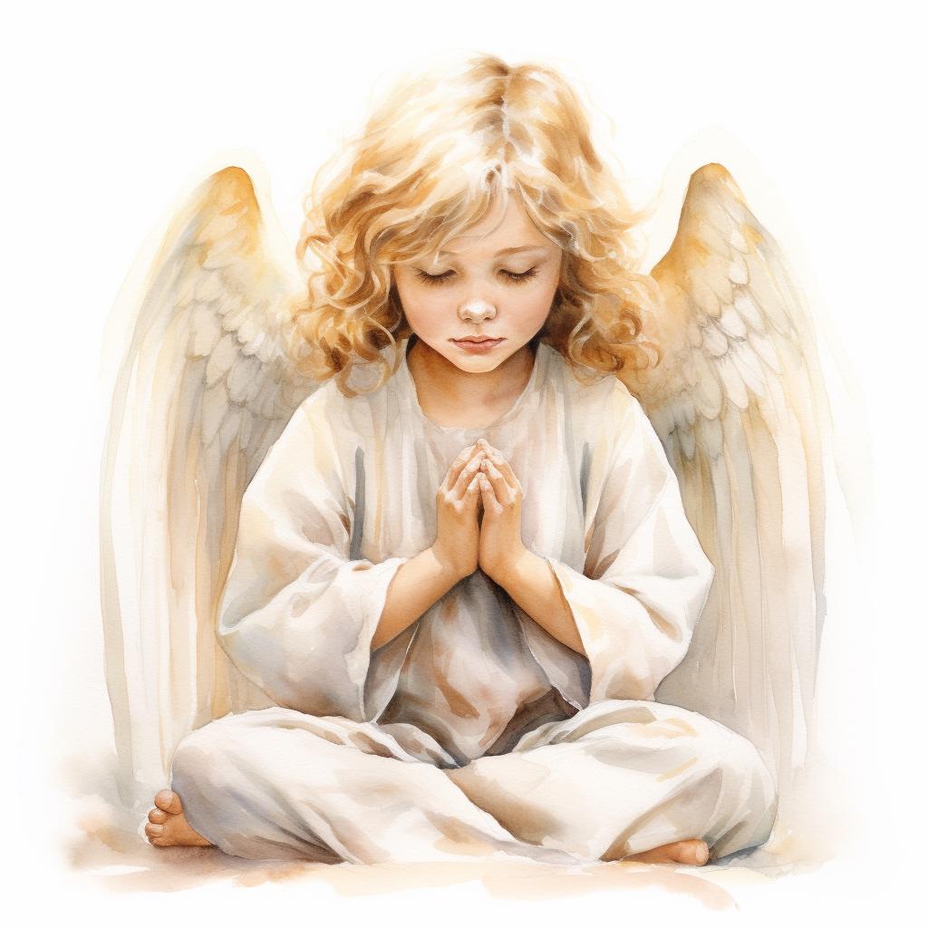 Angel in White Clothes With Hands Folded in Prayer, Printable ...