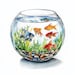 Round Fishbowl Aquarium, Home Fish Tank, Printable Watercolor Clipart ...