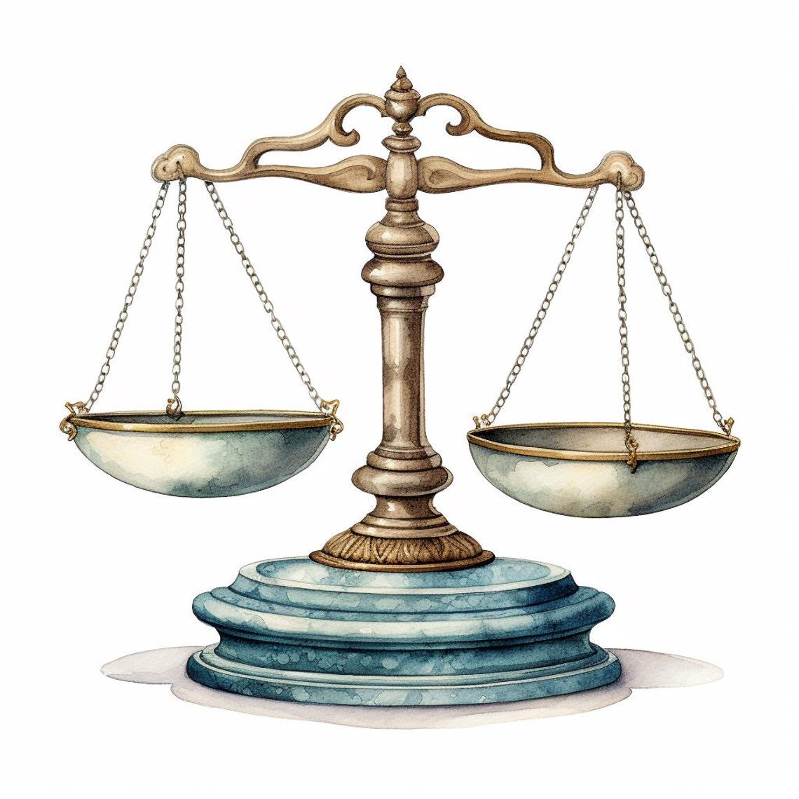 Vintage Scales, Antique Weighing Scale, Printable Watercolor Clipart ...