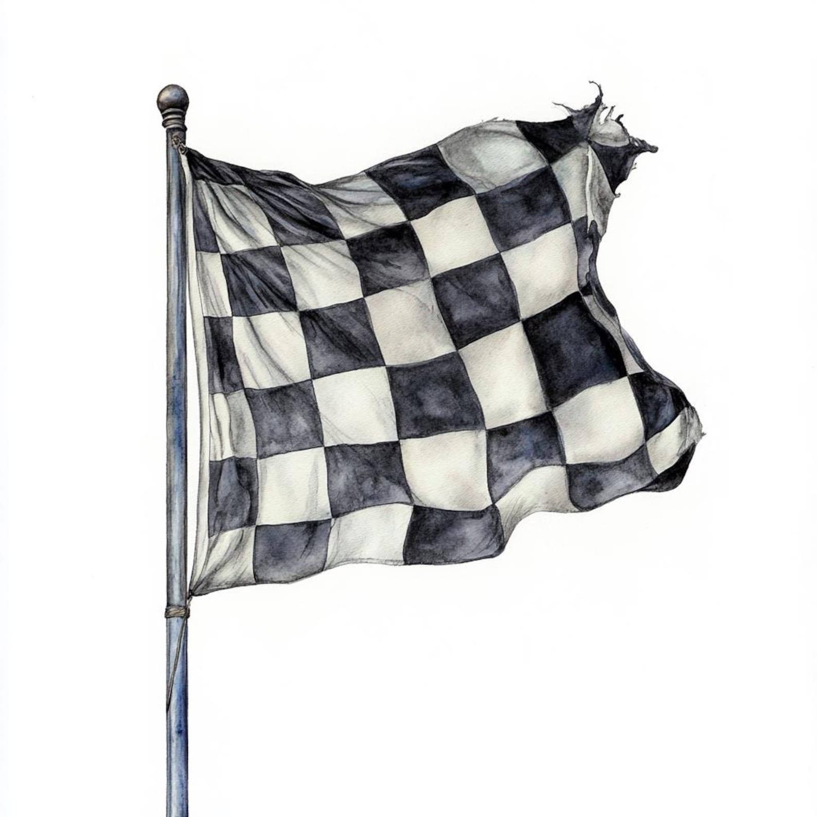 Start Race Flag, Printable Watercolor Clipart Bundle, 10 High Quality ...