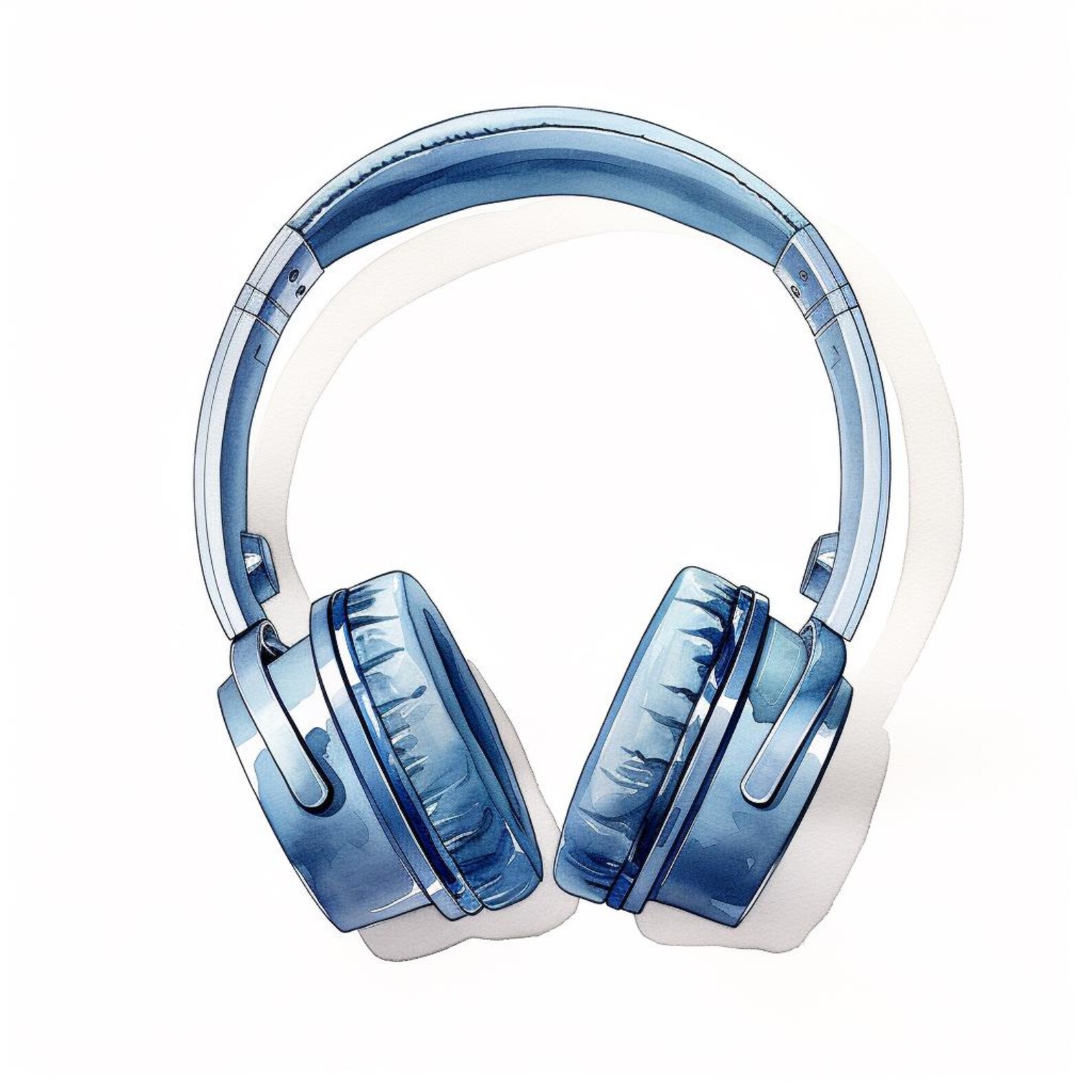 Headphones, Printable Watercolor Clipart, 10 High Quality Watercolor ...