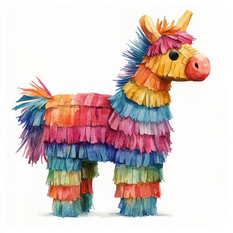 Pinata, Printable Watercolor Clipart, 10 High Quality Watercolor Jpgs ...