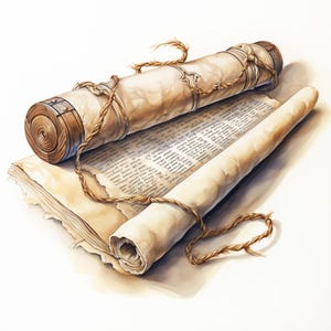 Ancient Scroll, Printable Watercolor Clipart, 10 High Quality ...