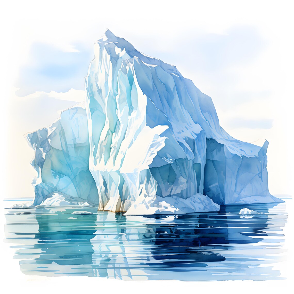 Watercolor Iceberg Clipart, Printable Watercolor Clipart, 10 High ...