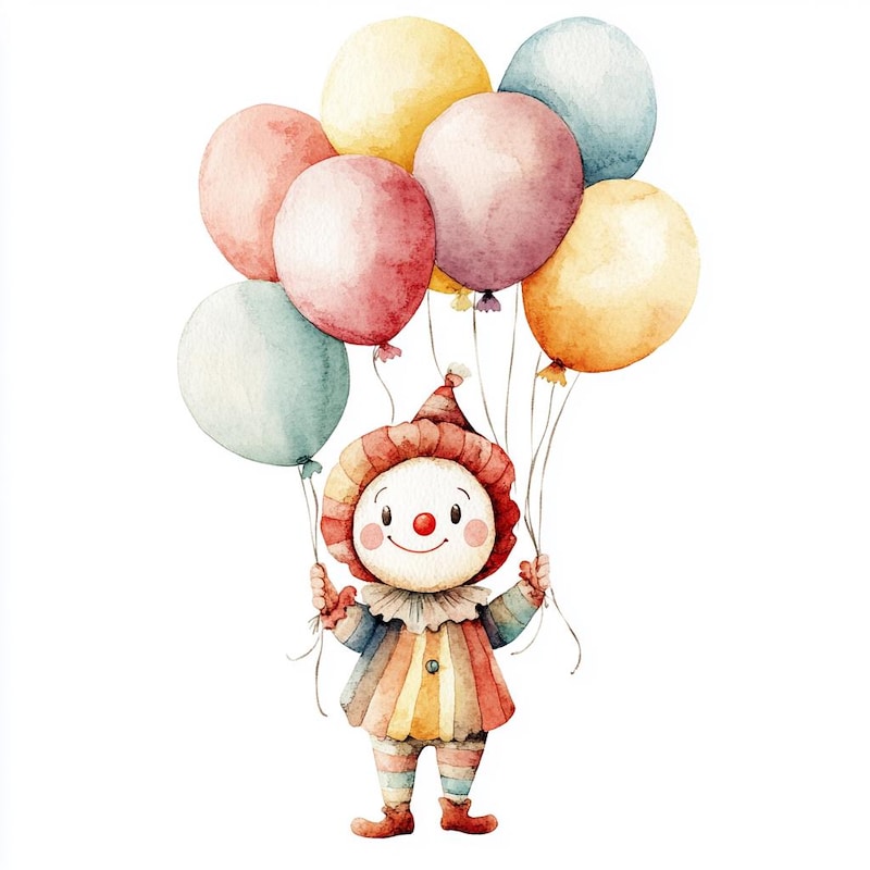Aquarell clown kunst - Etsy.de