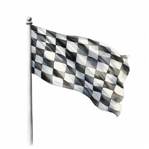 Start Race Flag, Printable Watercolor Clipart Bundle, 10 High Quality ...