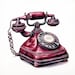 Vintage Telephone Watercolor Clipart Bundle, 10 Watercolor JPG, Instant ...