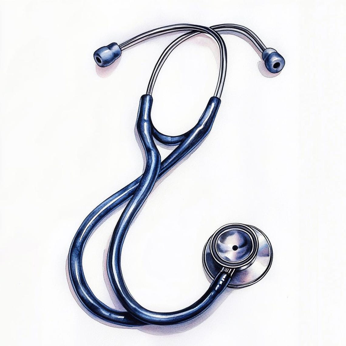 Stethoscope, Printable Watercolor Clipart, 10 High Quality Watercolor ...