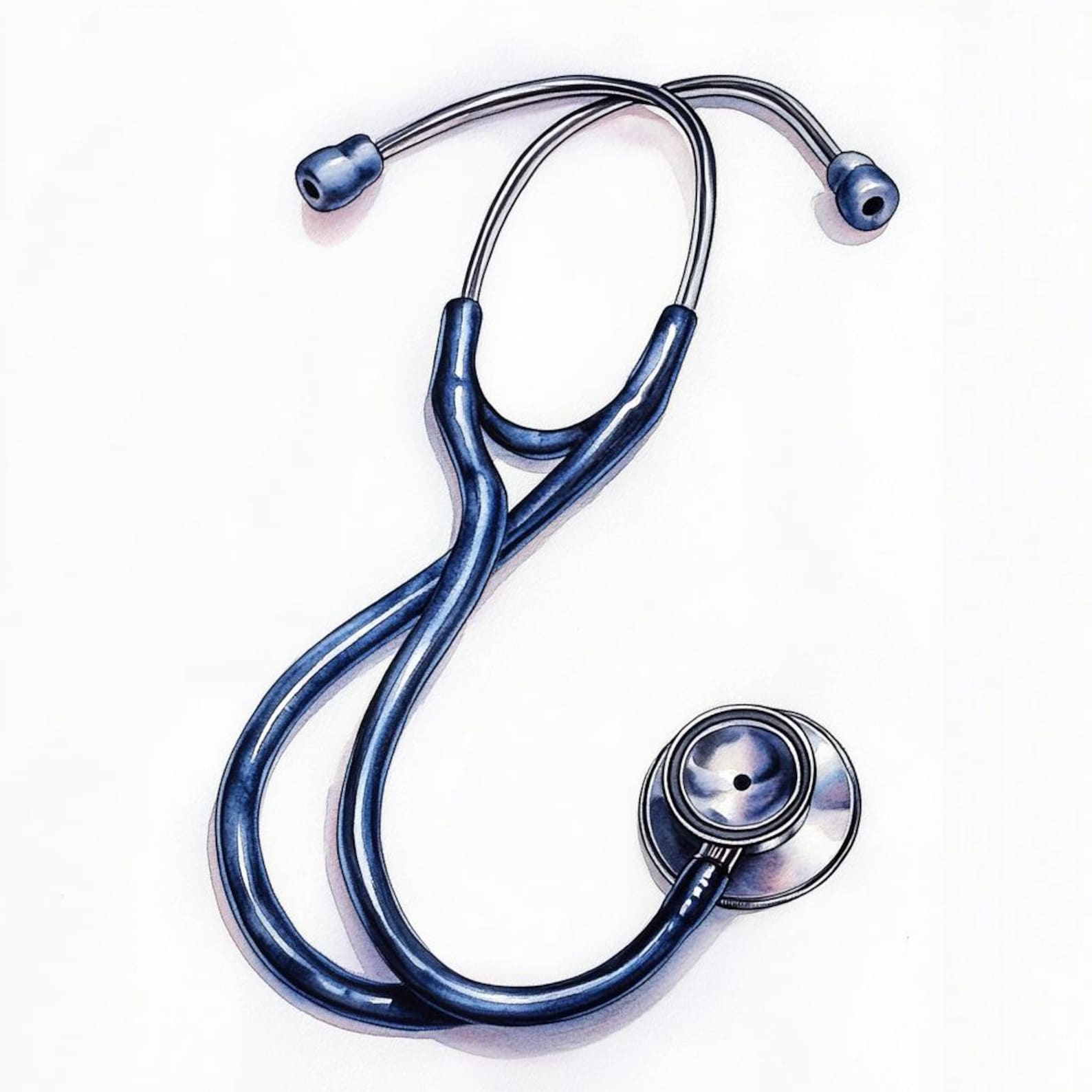 Stethoscope, Printable Watercolor Clipart, 10 High Quality Watercolor ...