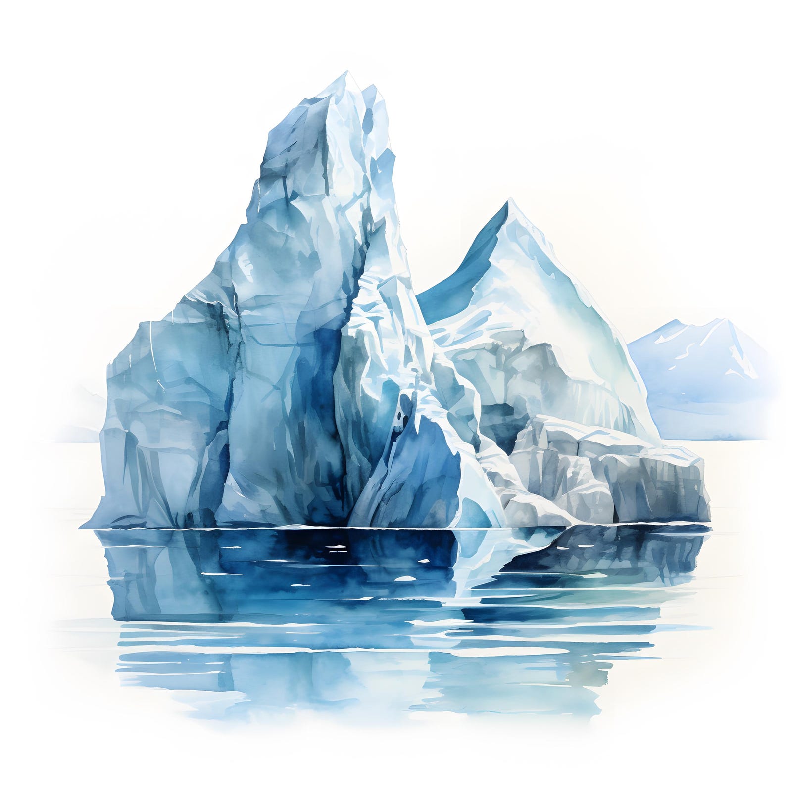 Watercolor Iceberg Clipart, Printable Watercolor Clipart, 10 High ...