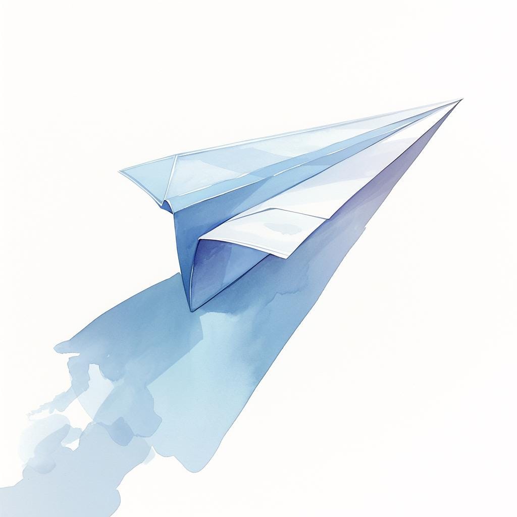 Paper Airplane Illustration, Printable Watercolor Clipart Bundle, 10 ...