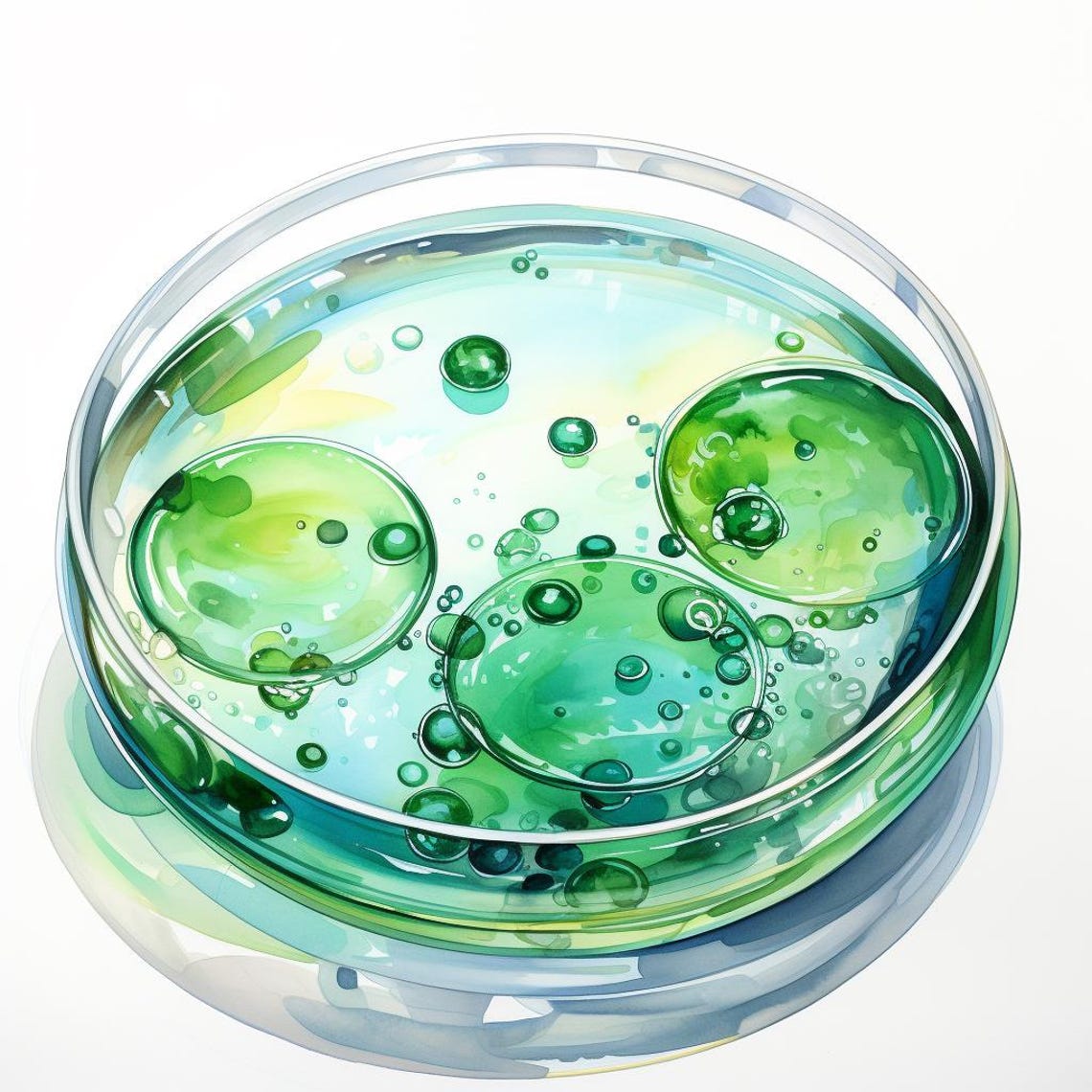 Petri Dish, Printable Watercolor Clipart, 10 High Quality Watercolor ...