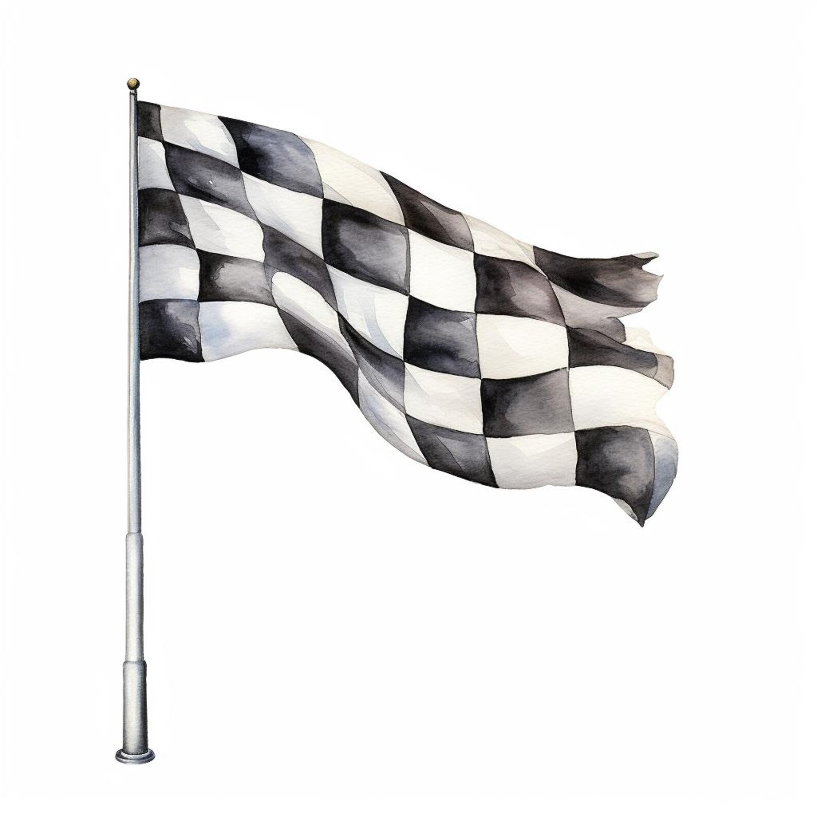 Start Race Flag, Printable Watercolor Clipart Bundle, 10 High Quality ...