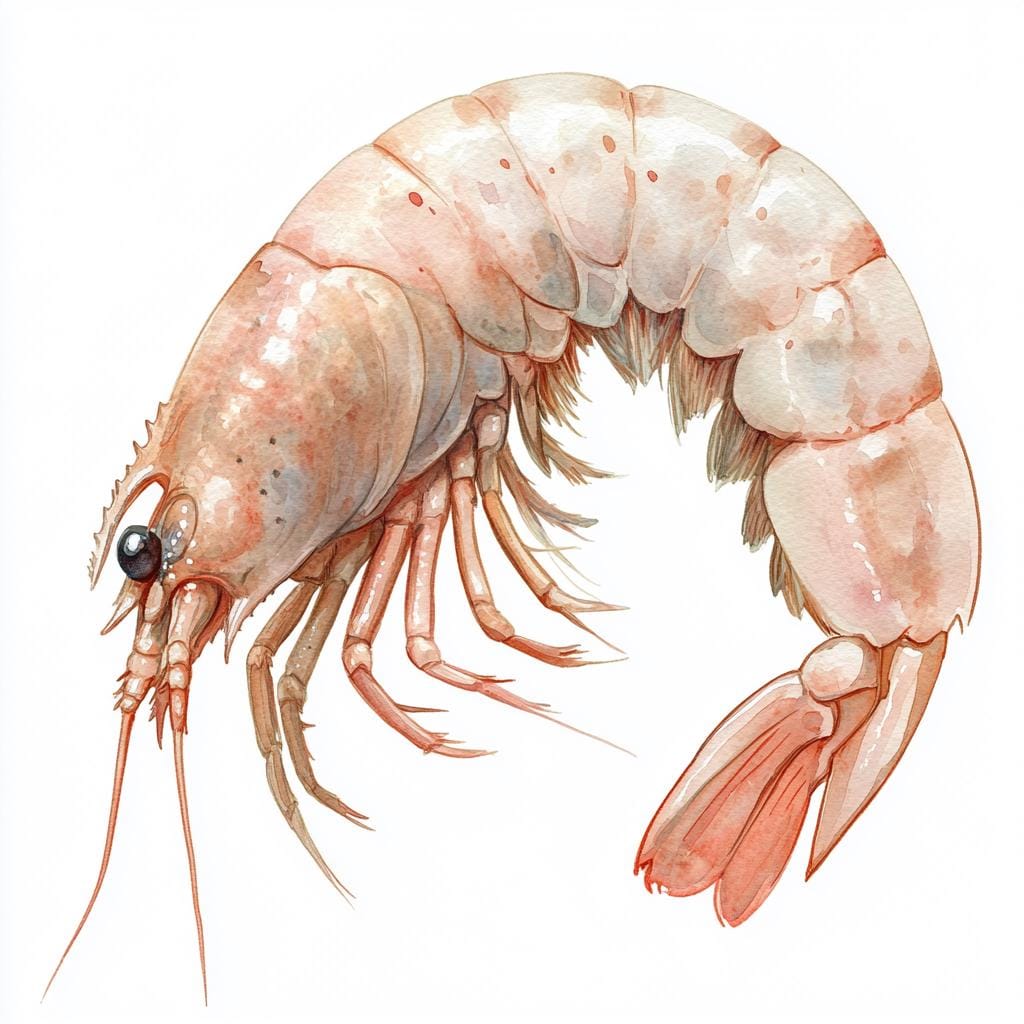 Shrimp, Printable Watercolor Clipart, 10 High Quality Watercolor Jpgs ...