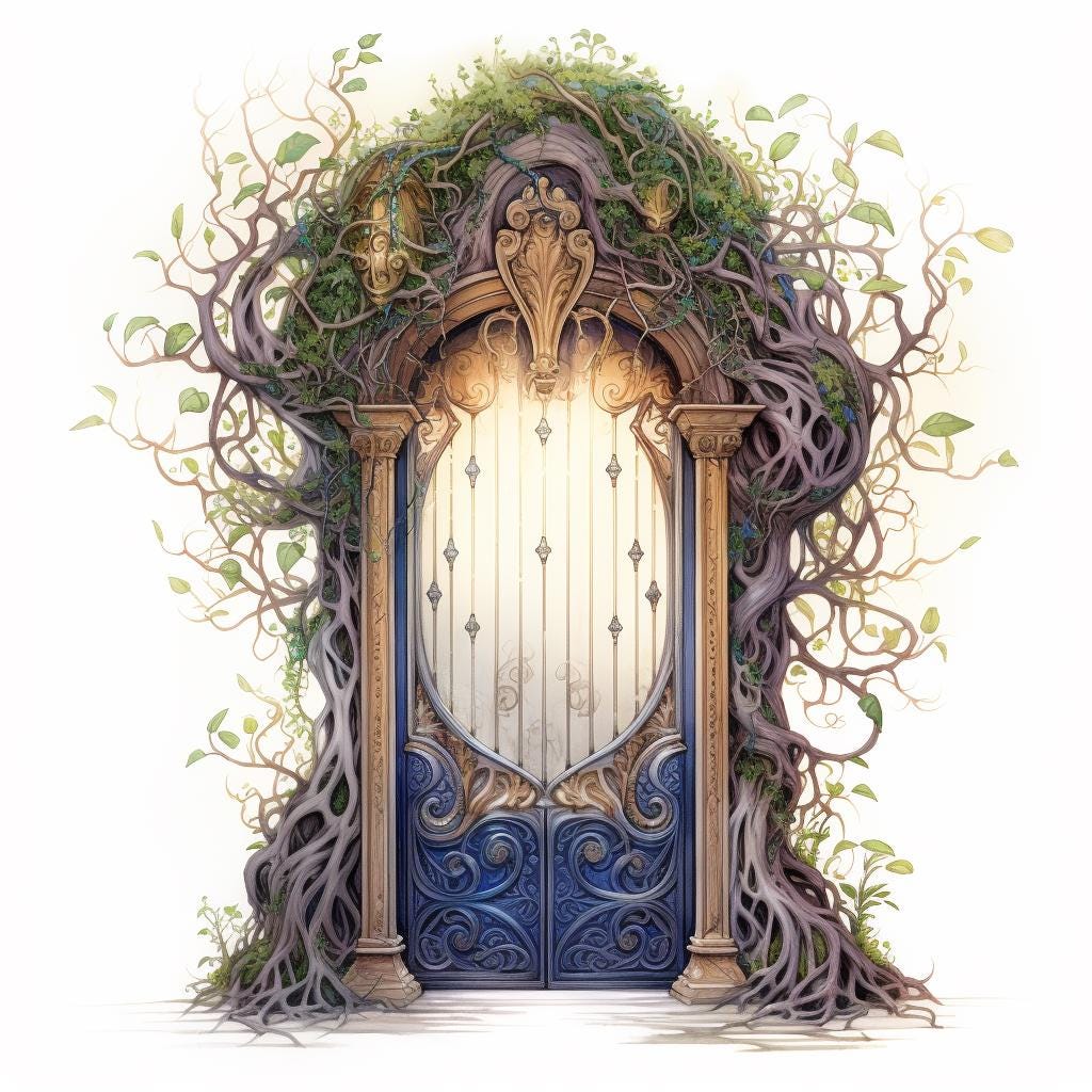 Watercolor Magical Doors Clipart: Fantasy Art Jpgs, 10 Watercolor JPG ...