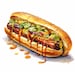Watercolor Hot Dog Clipart Bundle: Fast Food Art, 10 Watercolor JPG ...