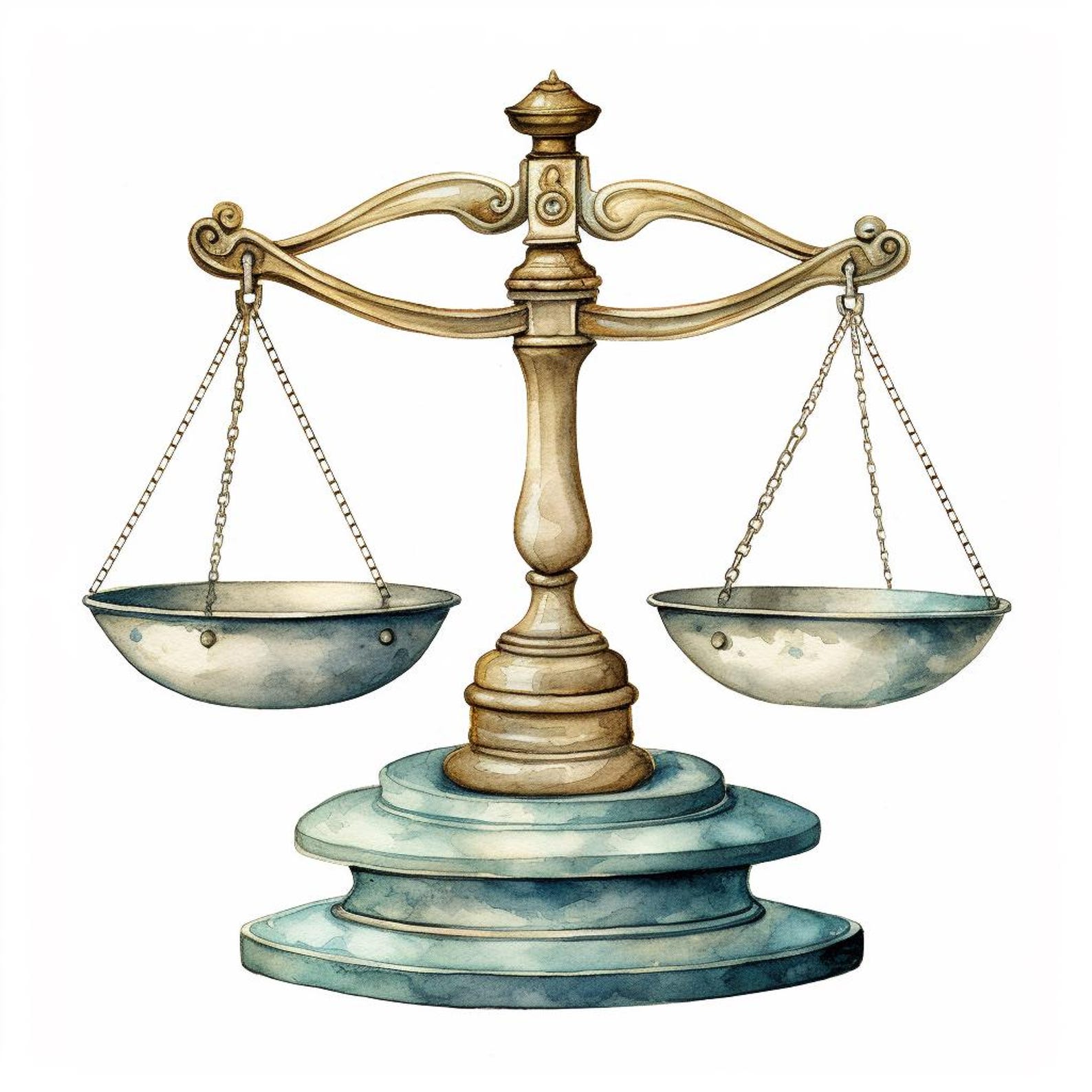 Vintage Scales, Antique Weighing Scale, Printable Watercolor Clipart ...