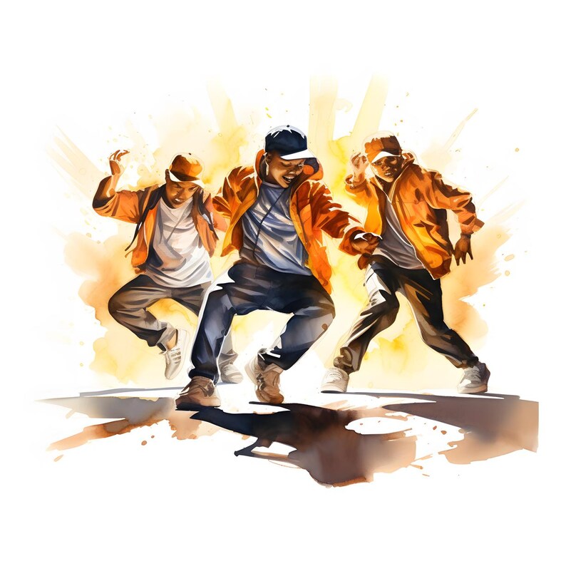 Breakdancers Watercolor Clipart Bundle: Street Dance Art (digital ...