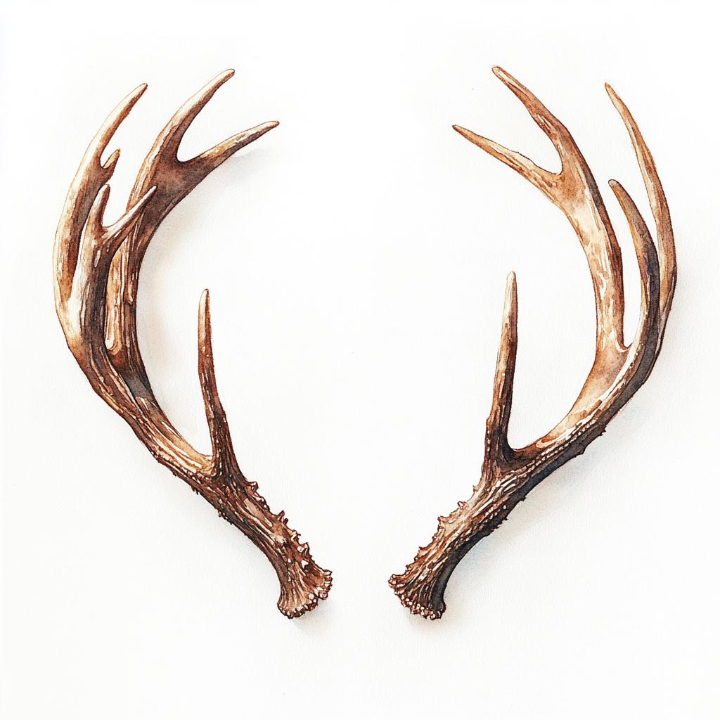 Deer Antlers, Printable Watercolor Clipart, 10 High Quality Watercolor ...