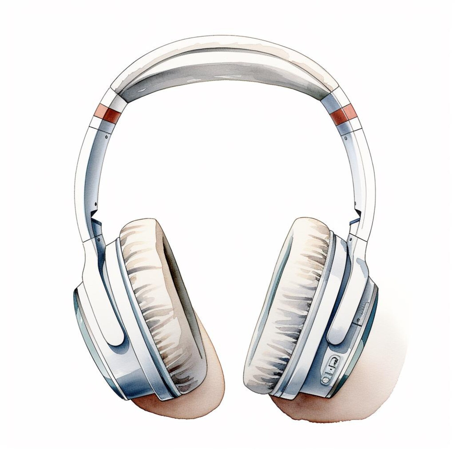 Headphones, Printable Watercolor Clipart, 10 High Quality Watercolor ...