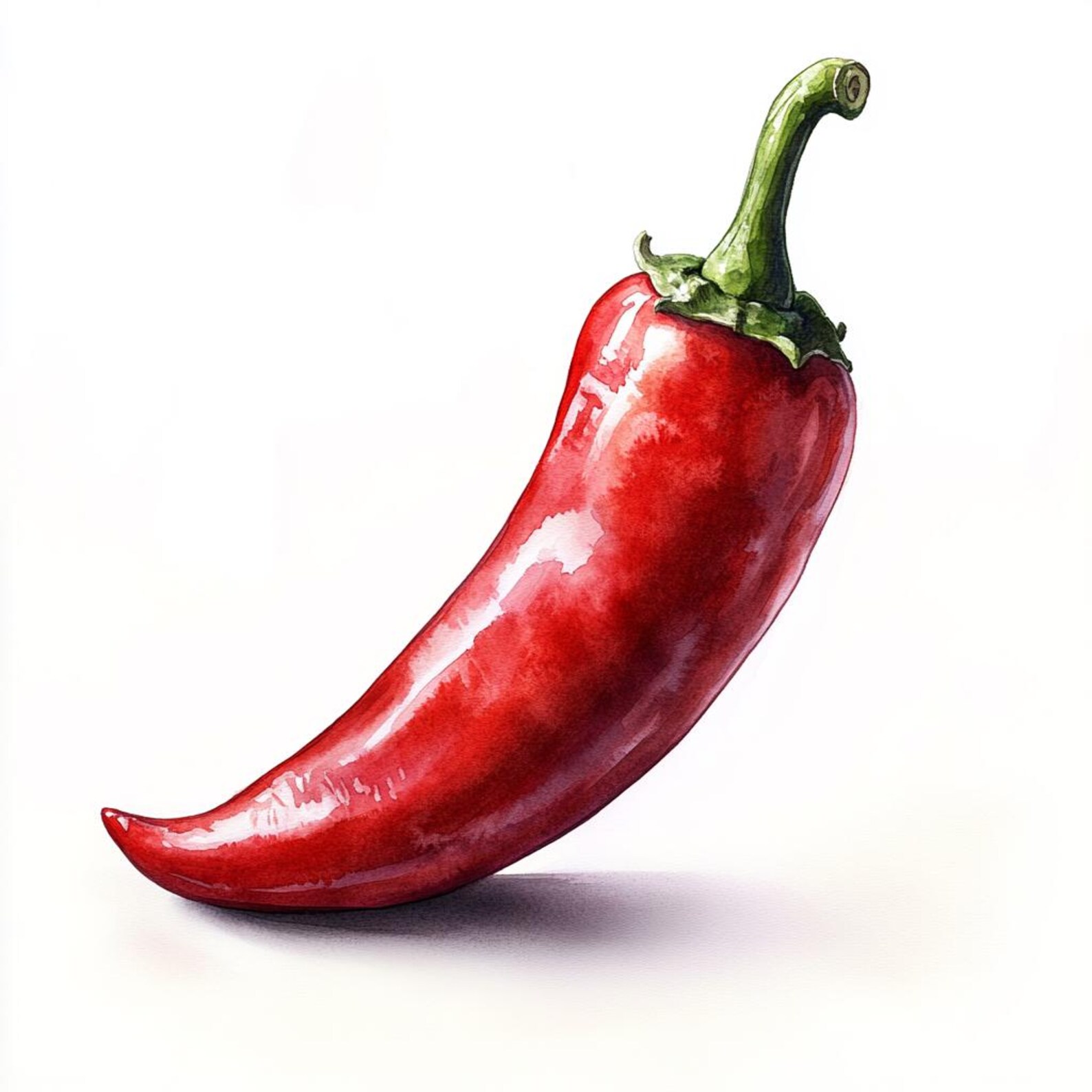 Chili Pepper, Printable Watercolor Clipart, 10 High Quality Watercolor ...