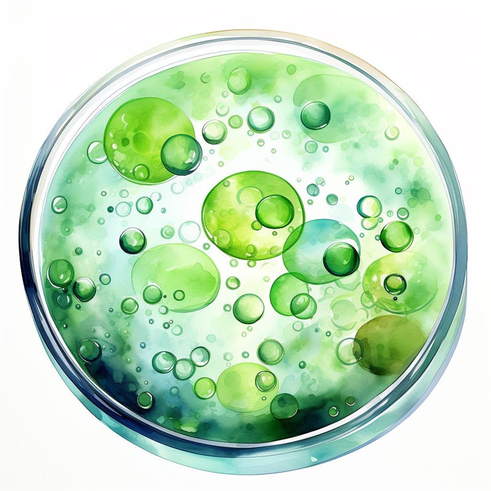 Petri Dish, Printable Watercolor Clipart, 10 High Quality Watercolor ...