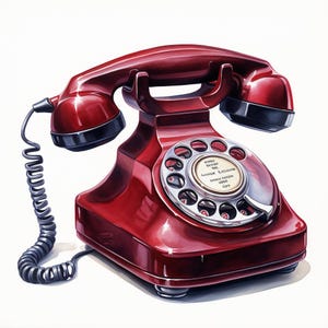 Vintage Telephone, Printable Watercolor Clipart Bundle, 10 High Quality ...