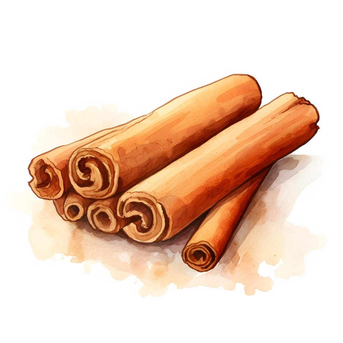 Cinnamon Sticks, Printable Watercolor Clipart Bundle, 10 High Quality ...