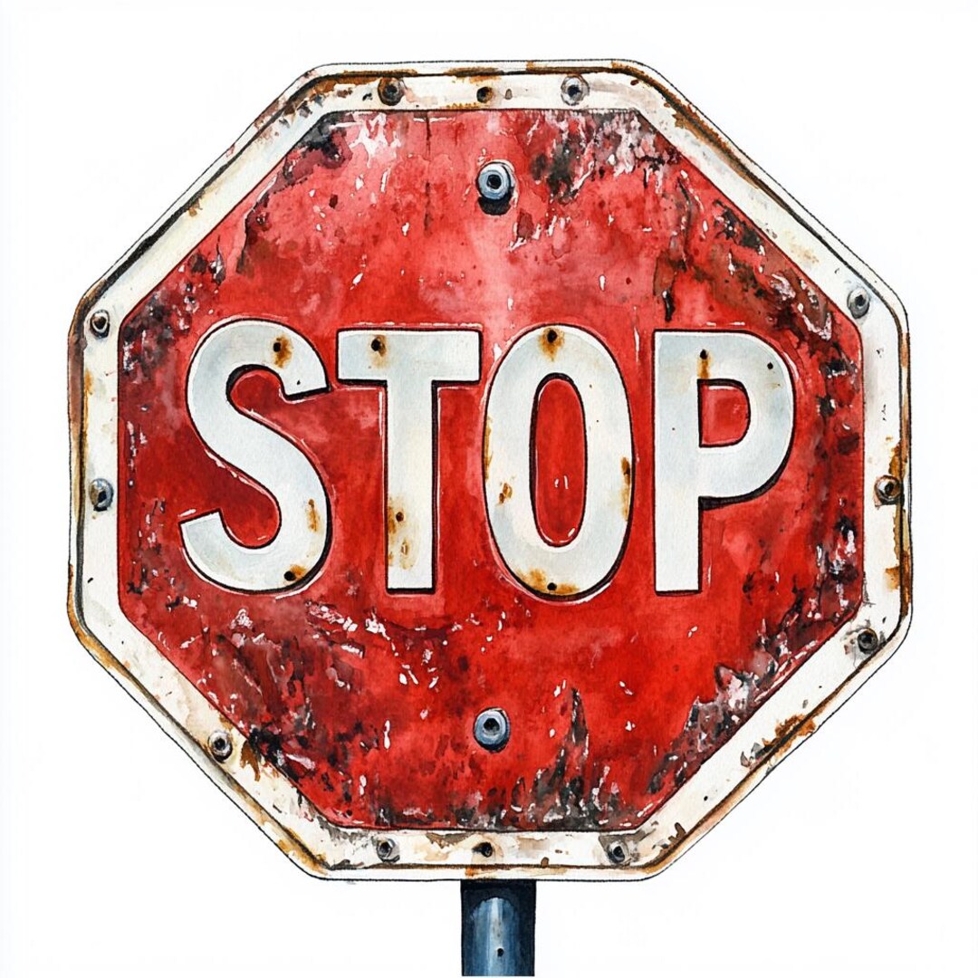 Watercolor Stop Sign Clipart Bundle (digital Download) - Etsy