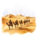 Caravan in the Desert, Printable Watercolor Clipart Bundle, 10 High ...