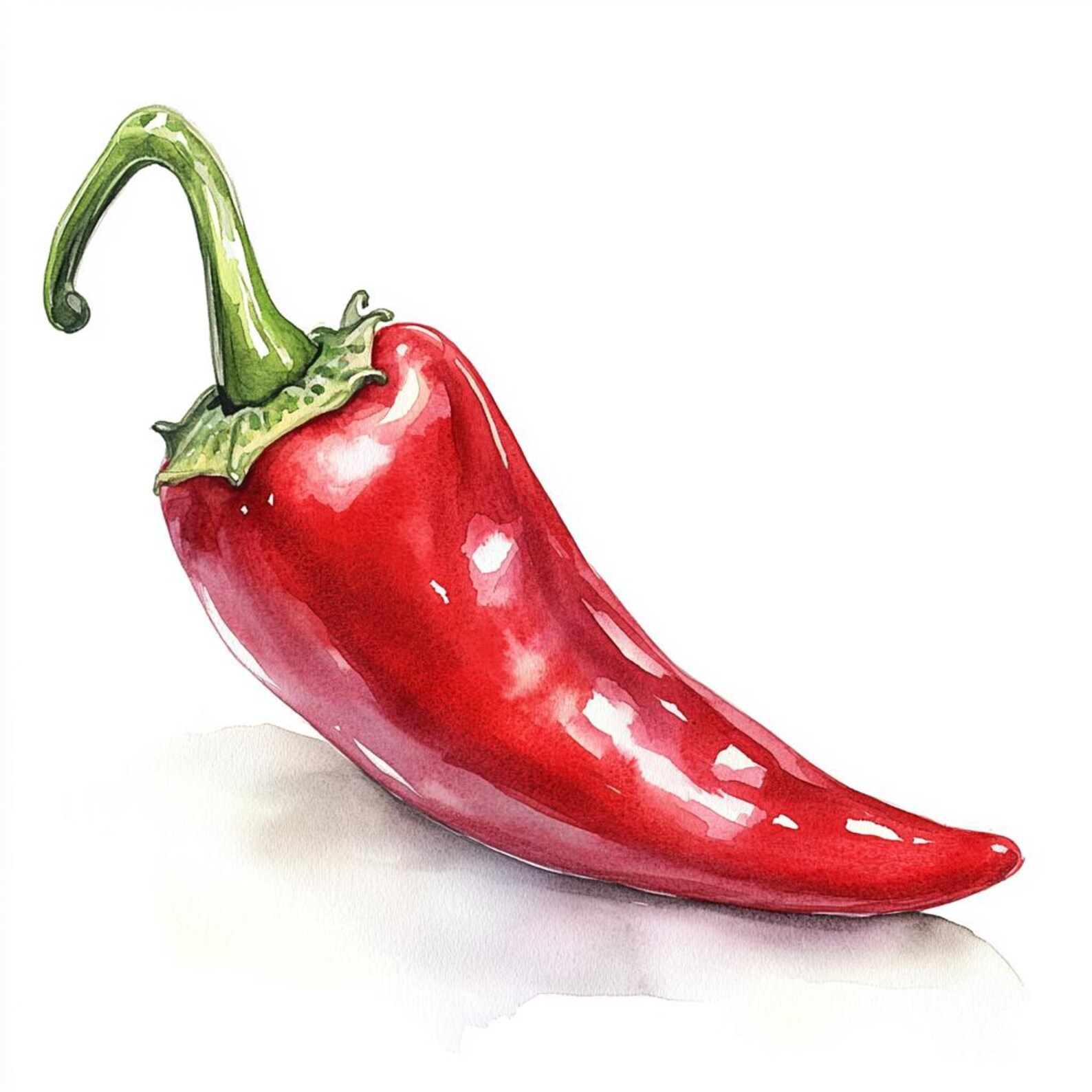Chili Pepper, Printable Watercolor Clipart, 10 High Quality Watercolor ...
