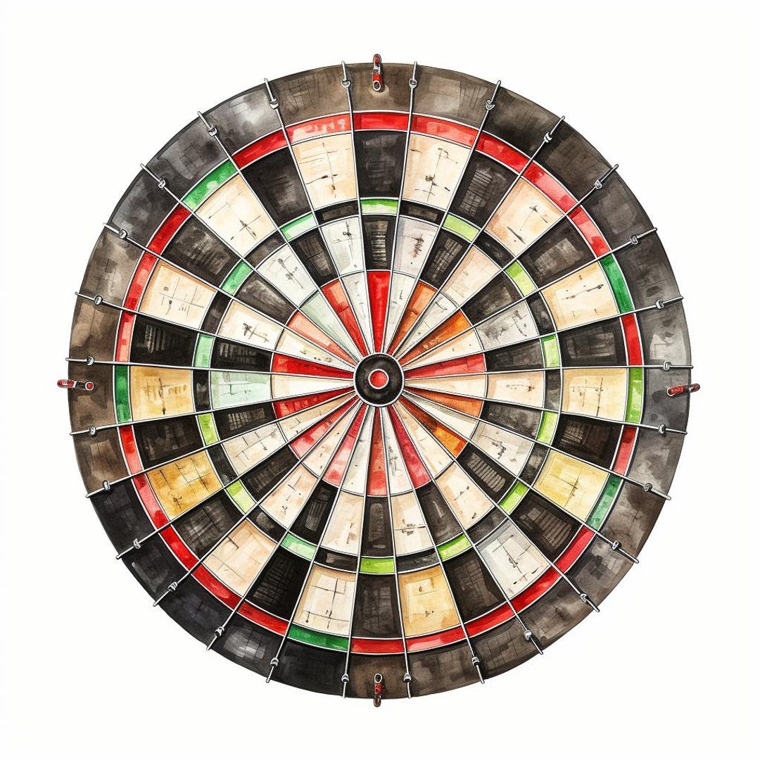 Dartboard, Printable Watercolor Clipart Bundle, 10 High Quality ...