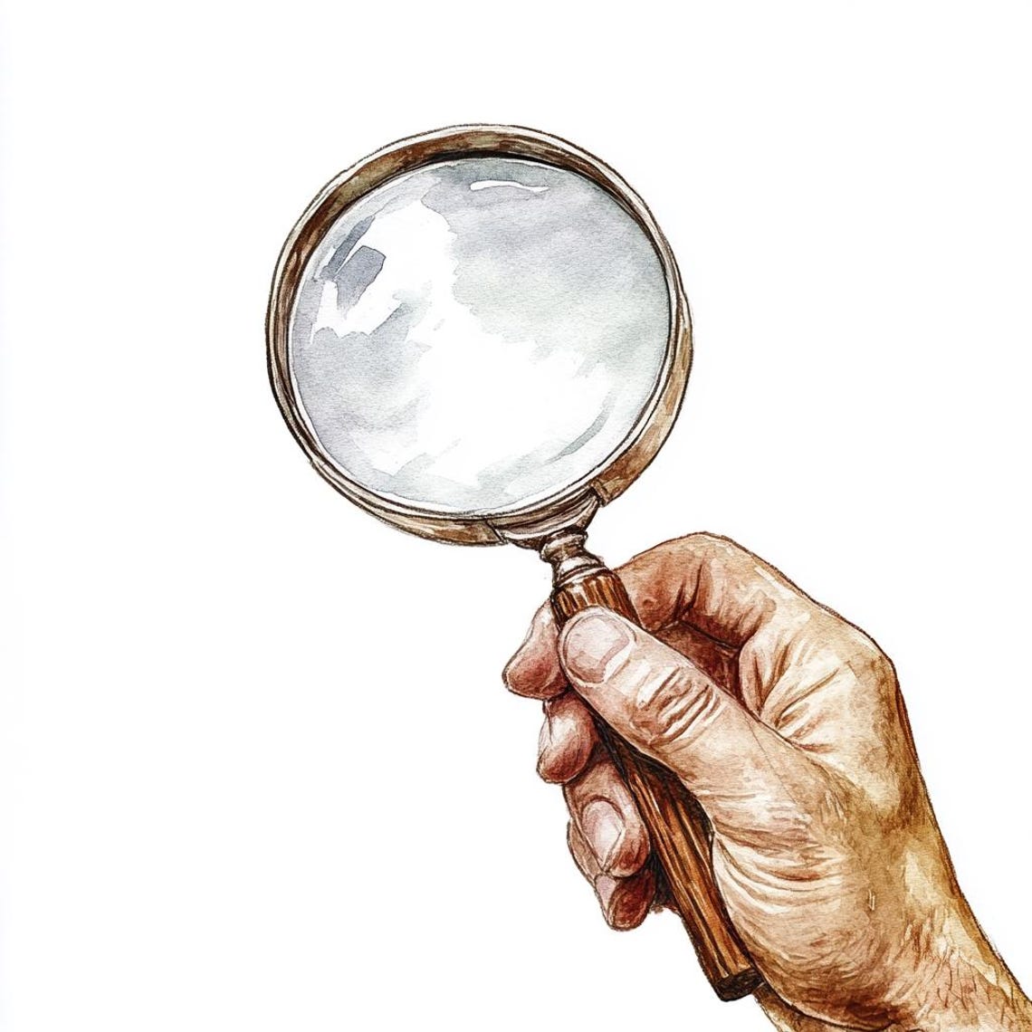 Hand Holding Magnifying Glass, Printable Watercolor Clipart Bundle, 10 ...