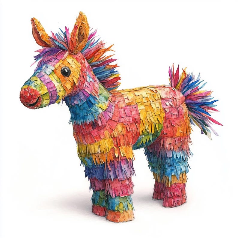 Pinata, Printable Watercolor Clipart, 10 High Quality Watercolor Jpgs ...