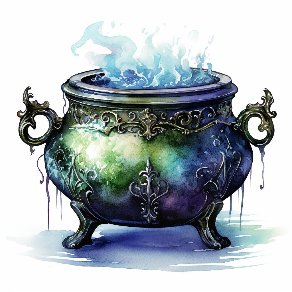 Cauldron With Magic Potion, Printable Watercolor Clipart Bundle, 10 ...