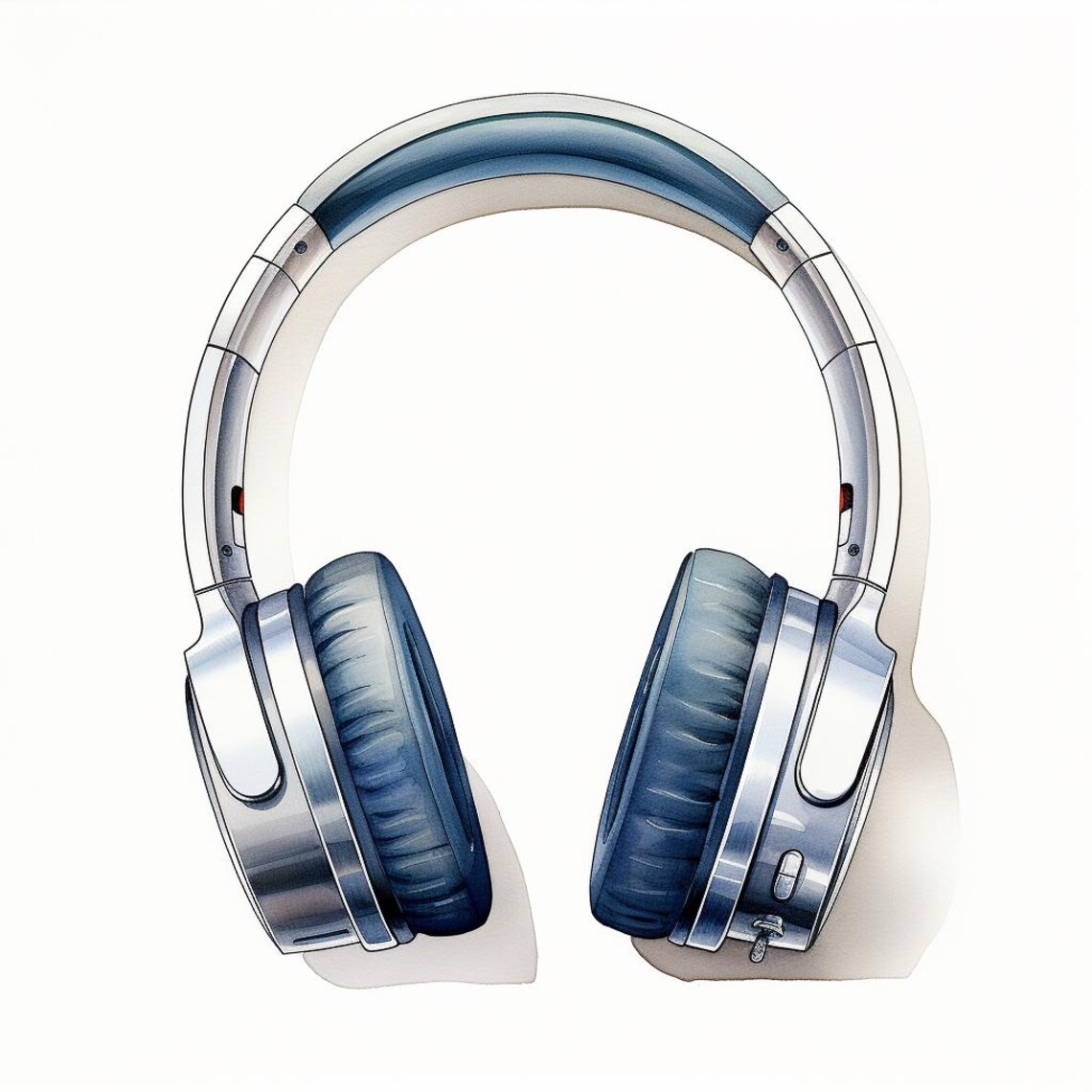 Headphones, Printable Watercolor Clipart, 10 High Quality Watercolor ...