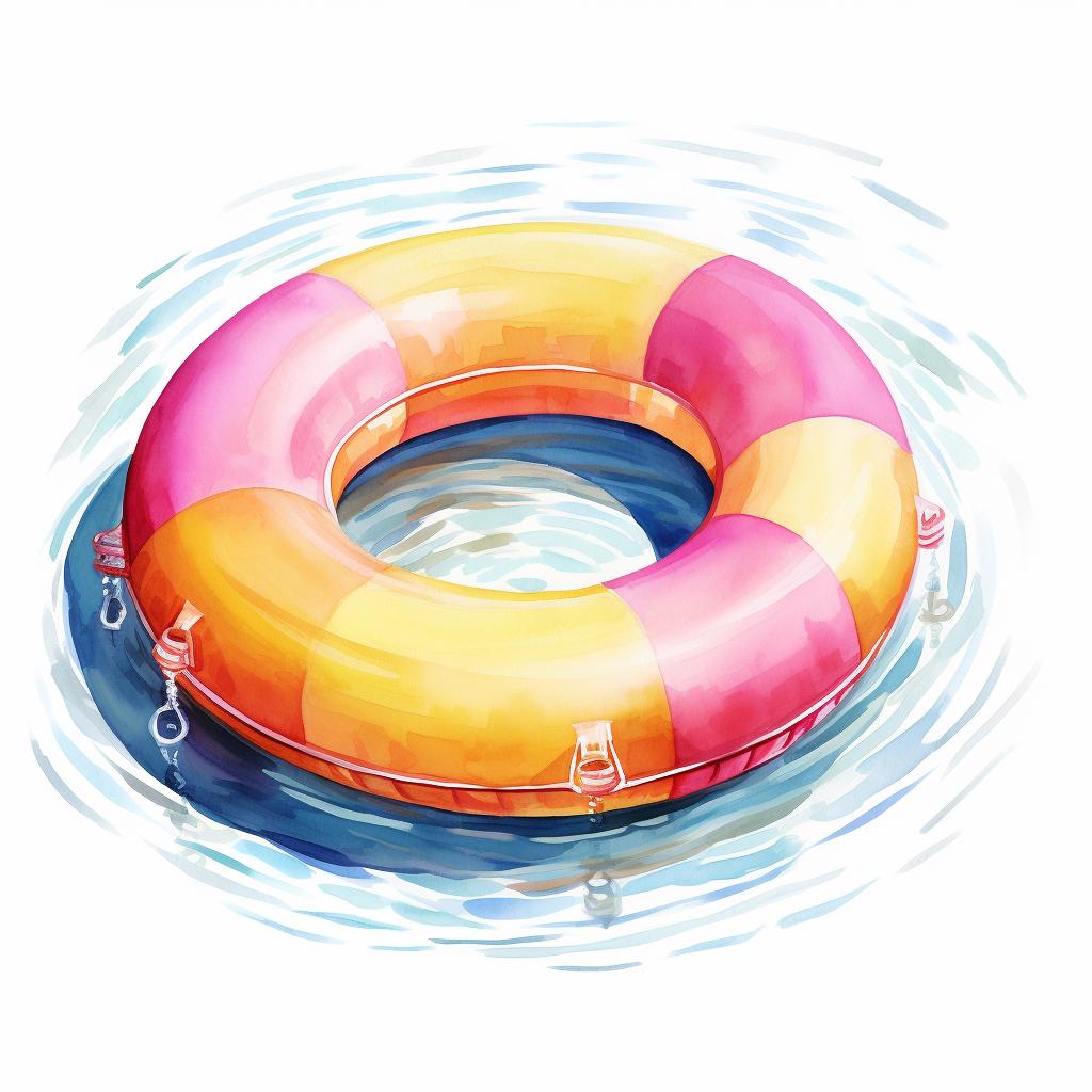 Watercolor Swimming Ring Clipart Bundle, 10 Watercolor JPG, Instant ...