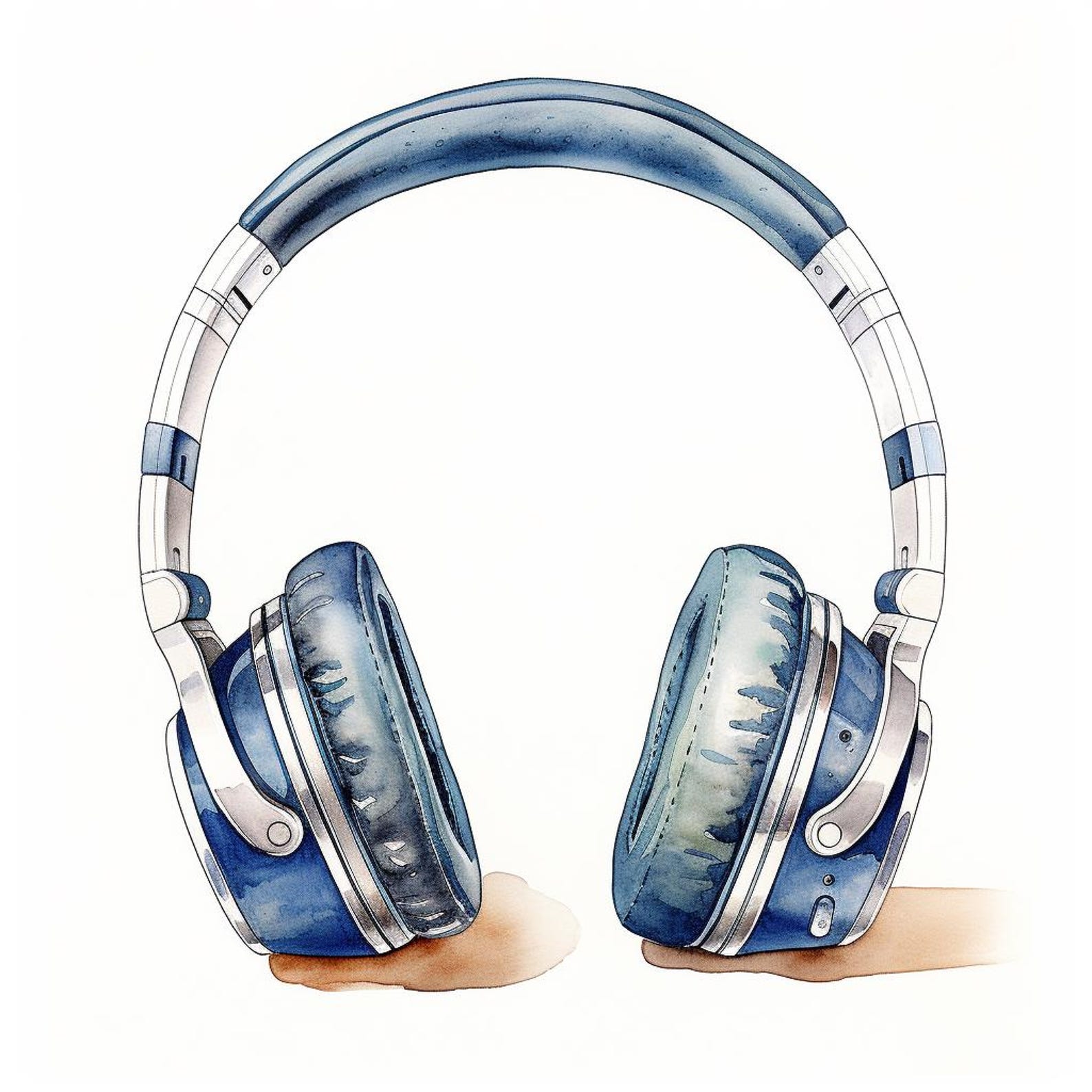 Headphones, Printable Watercolor Clipart, 10 High Quality Watercolor ...