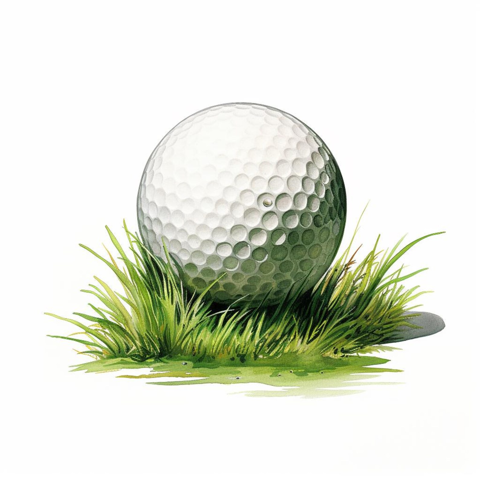 Golf Ball, Printable Watercolor Clipart, 10 High Quality Watercolor ...