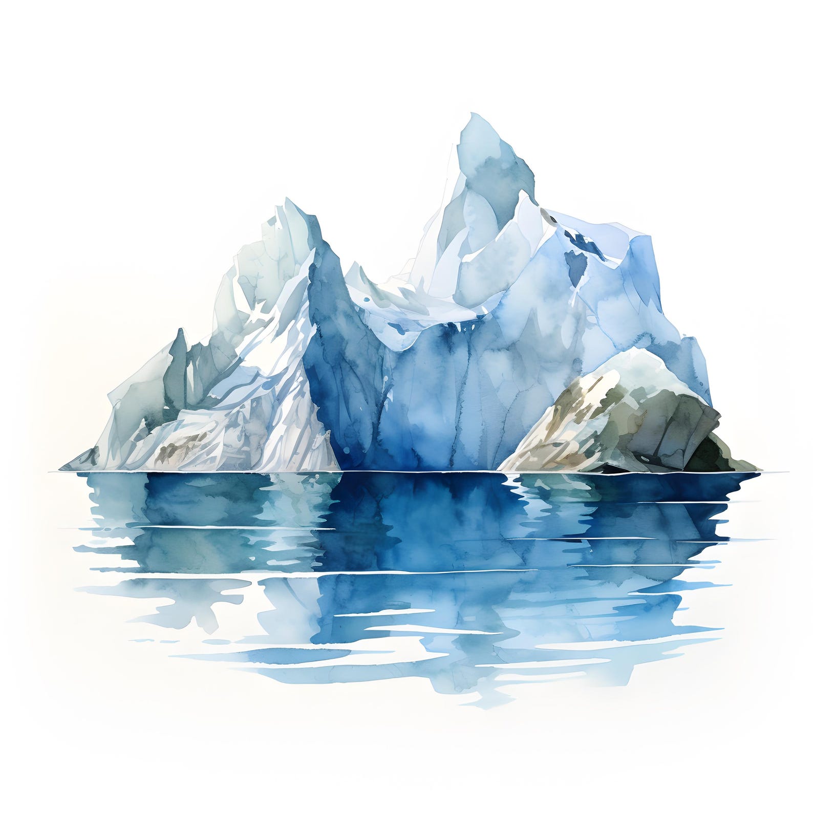 Watercolor Iceberg Clipart, Printable Watercolor Clipart, 10 High ...