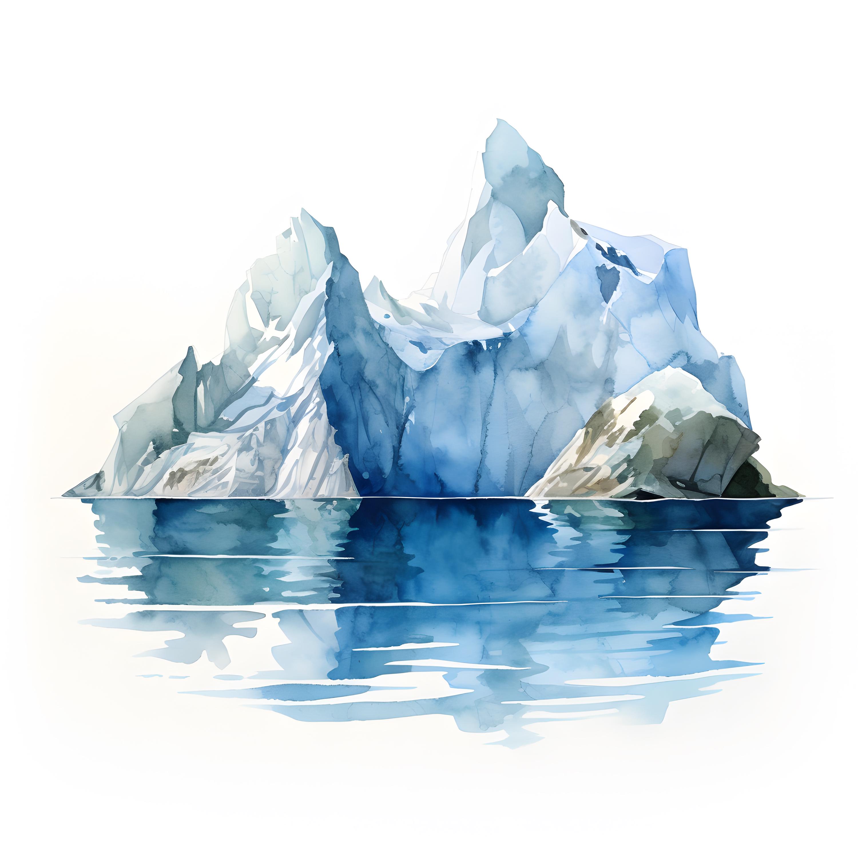 Watercolor Iceberg Clipart, Printable Watercolor Clipart, 10 High ...