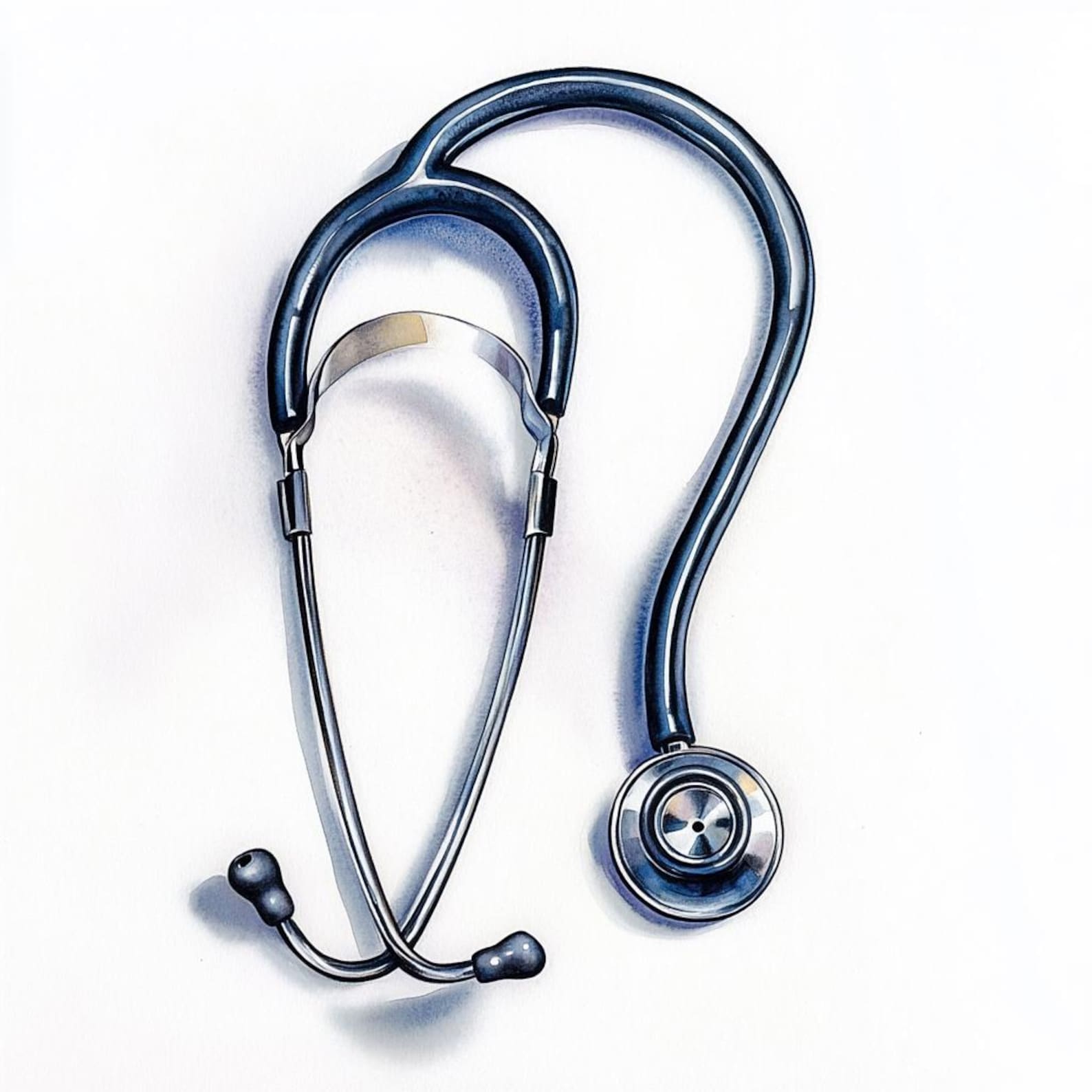 Stethoscope, Printable Watercolor Clipart, 10 High Quality Watercolor ...