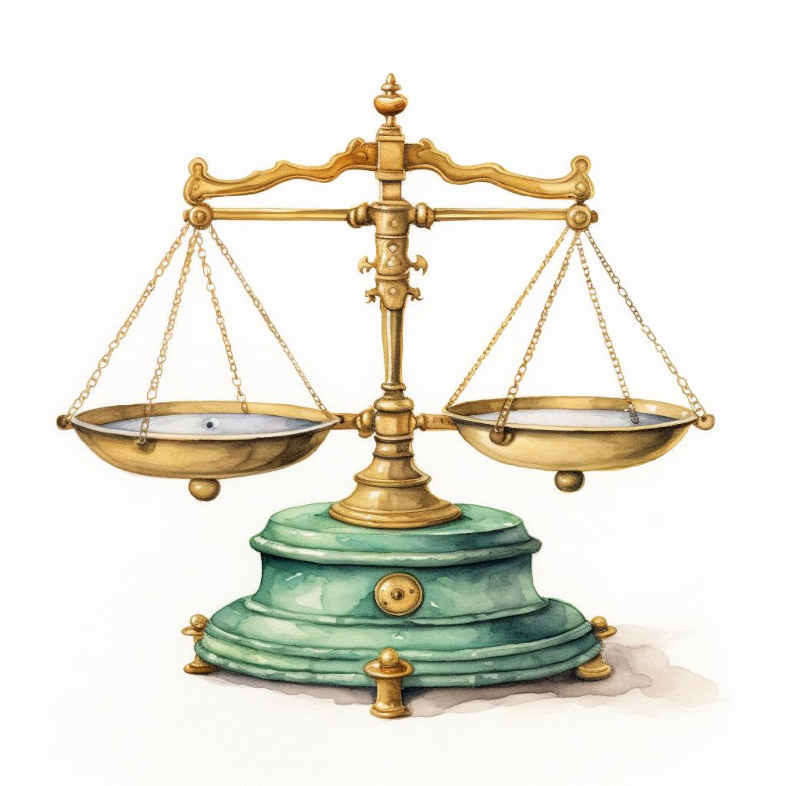Vintage Scales, Antique Weighing Scale, Printable Watercolor Clipart ...