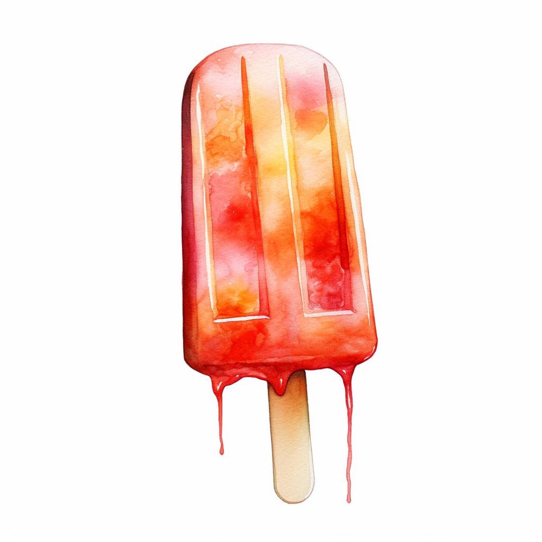 Ice Pop, Printable Watercolor Clipart Bundle, 10 High Quality ...