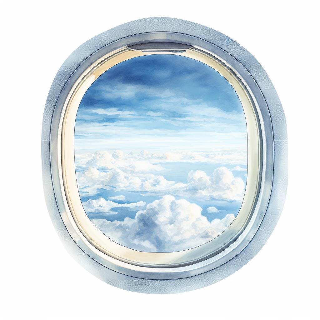 Airplane Window View, Printable Watercolor Clipart Bundle, 10 High ...