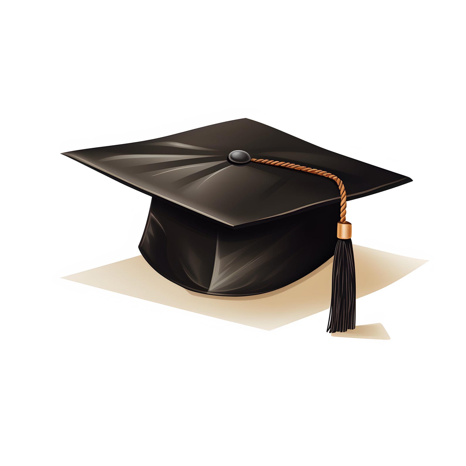 Black Graduation Cap, Student Mortarboard, Printable Watercolor Clipart ...