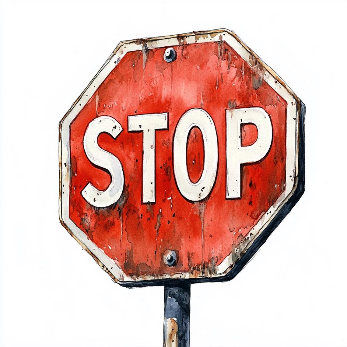 Watercolor Stop Sign Clipart Bundle (digital Download) - Etsy